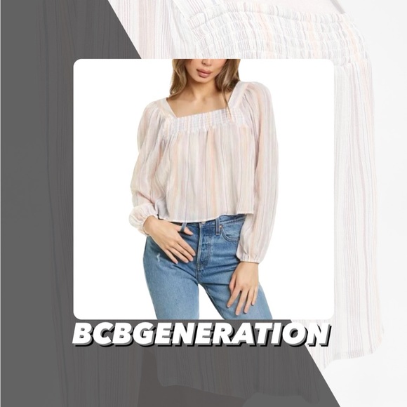 BCBGeneration | Tops | Nwt Bcbgeneration Square Neck Multi Stripe Top | Poshmark